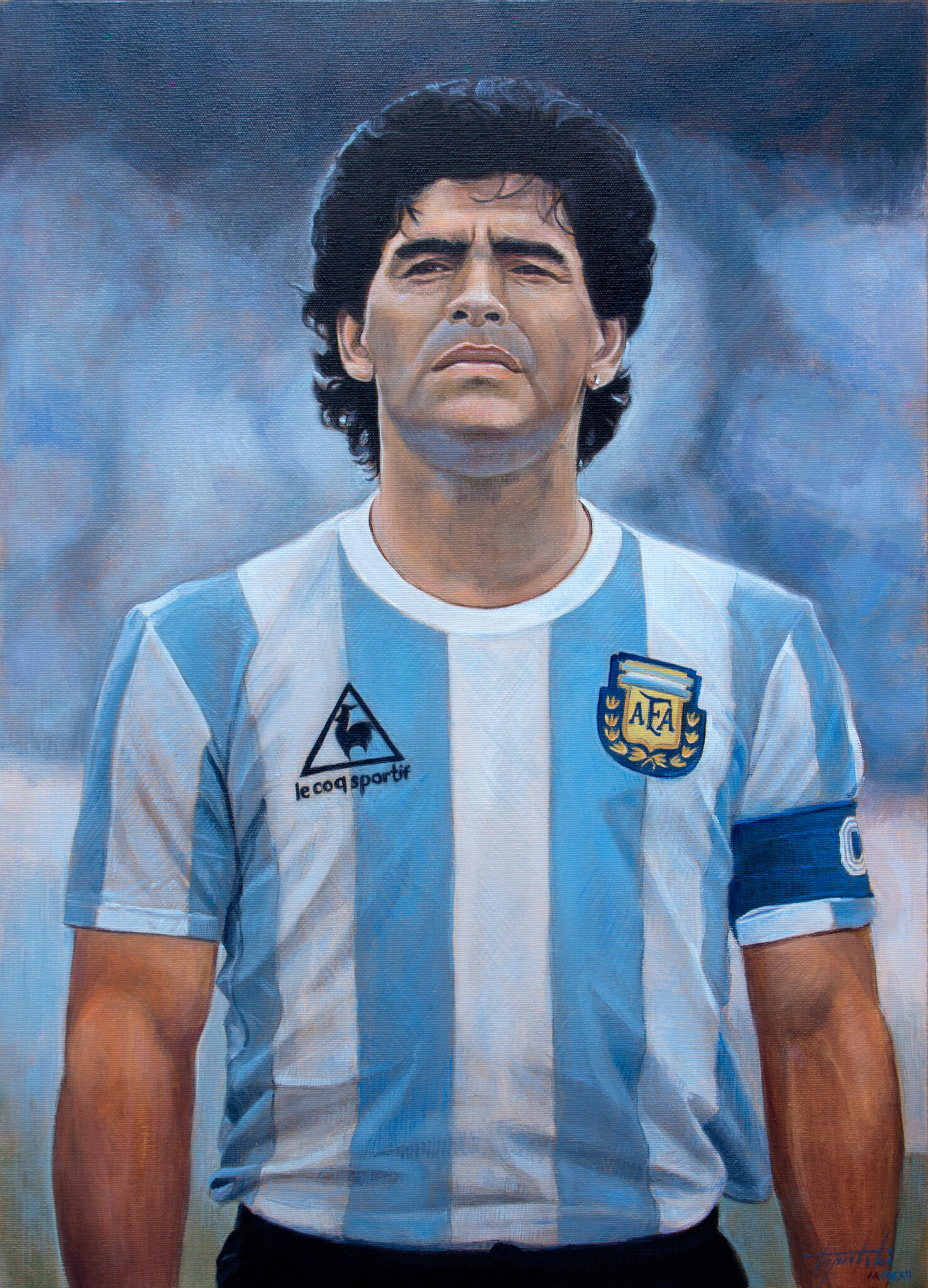 Diego Armando Maradona 2022 - Original Portrait Oil Painting on Canvas ...